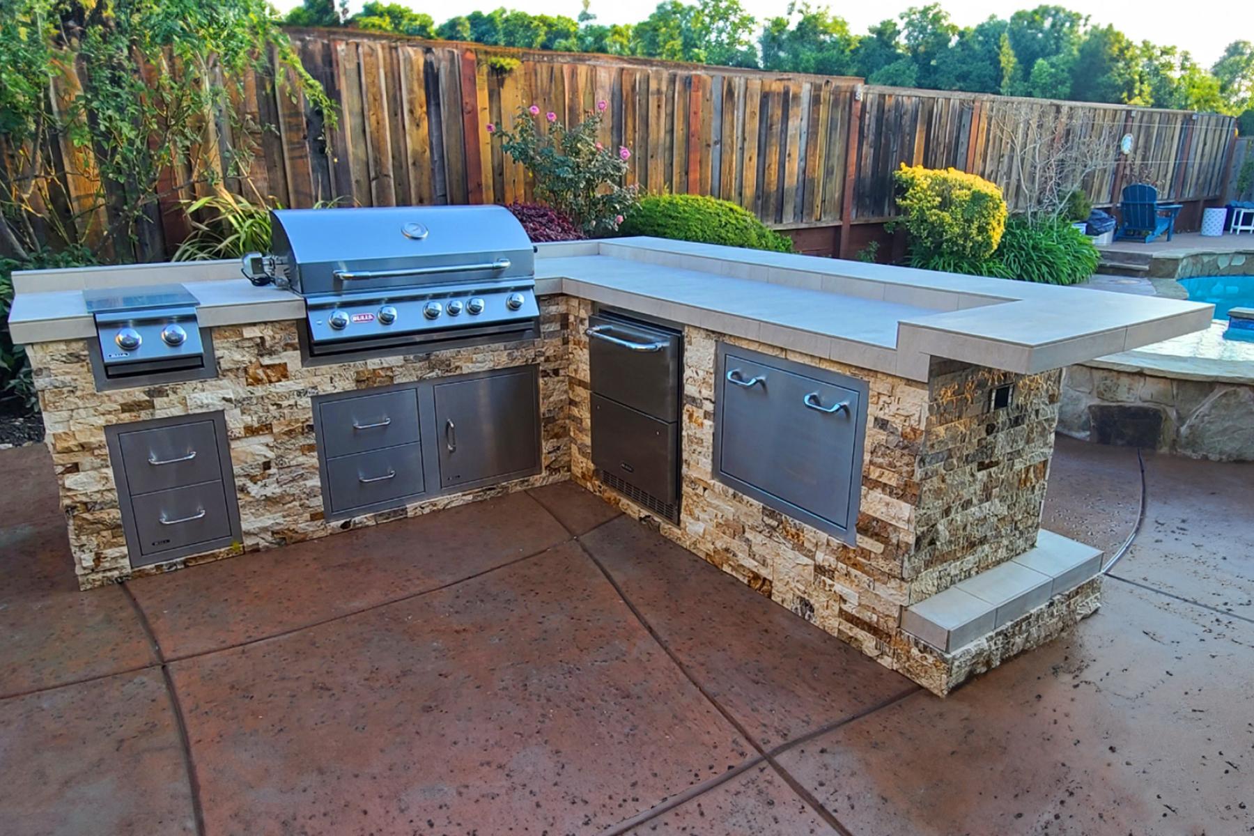 Backsplash Tile For Bbq Stainless Steel Outdoor Kitchen Backsplash